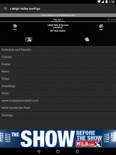 MiLB First Pitch Android App