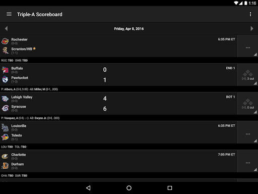 MiLB First Pitch Android App