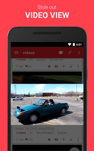 Slide for Reddit Video Plugin Android App